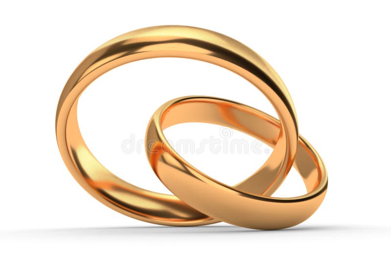 Wedding Gold Rings Lie in Each Other Stock Illustration - Illustration ...