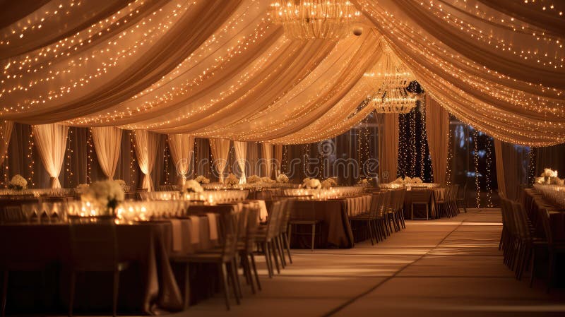 Canopy wedding lights stock illustration. Illustration of dreamy ...