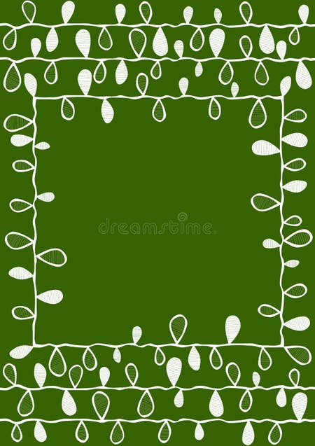 Wedding Green Invitation with Leaves Border Frame Stock Illustration ...