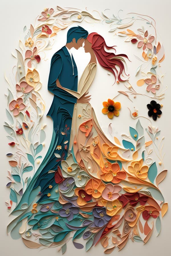 Wedding Greeting Card Front Side Stock Illustration - Illustration of ...