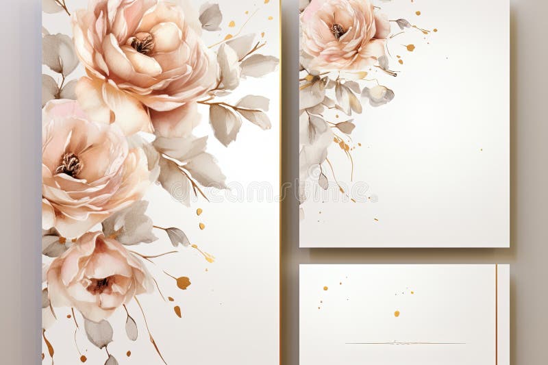 Wedding Greeting Card Front Side Stock Illustration - Illustration of ...