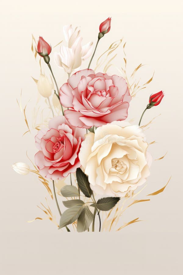 Wedding Greeting Card Front Side Stock Illustration - Illustration of ...