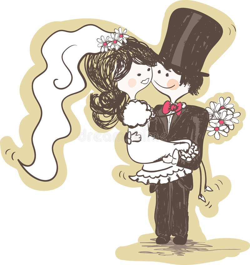 Wedding - Groom Carrying Bride Stock Vector - Illustration of marriage ...