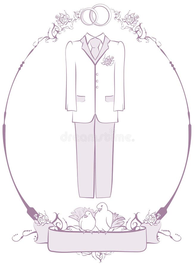 Wedding Groom Suit in Frame Stock Illustration - Illustration of ...
