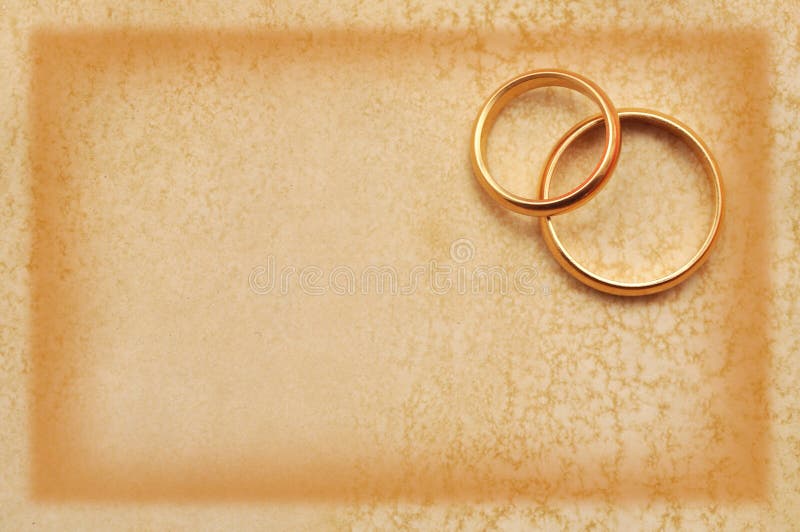 Two wedding rings and card stock image. Image of event - 11795107
