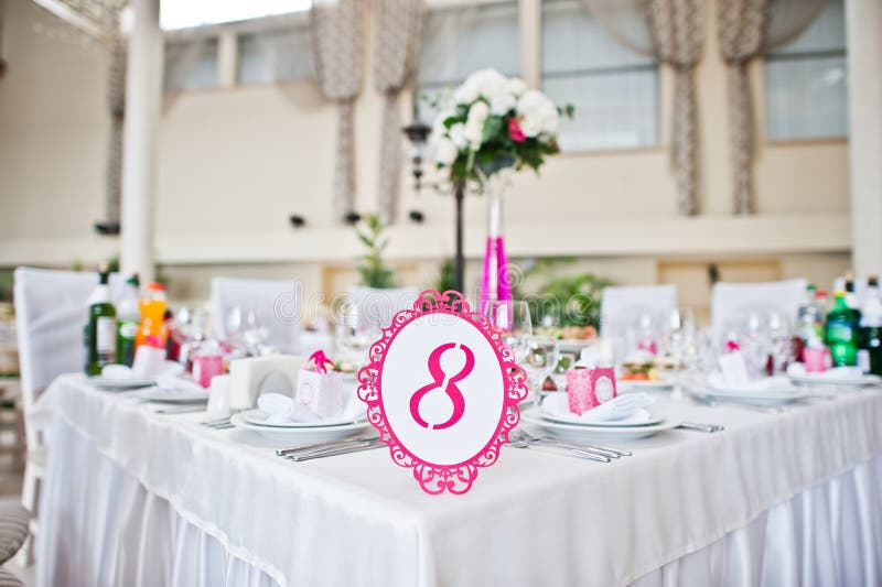 Wedding Guest Number of Table 8 at Wedding Hall. Stock Image - Image of ...