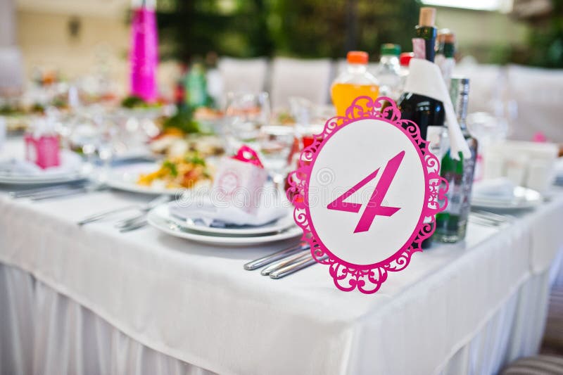 Wedding Guest Number of Table 4 at Wedding Hall. Stock Image - Image of ...
