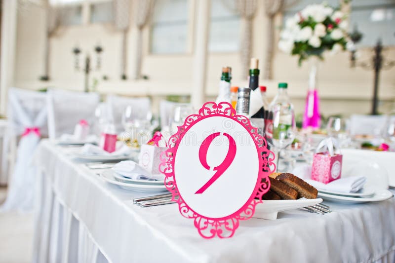 Wedding Guest Number Table 9 Wedding Hall Stock Photos - Free & Royalty ...