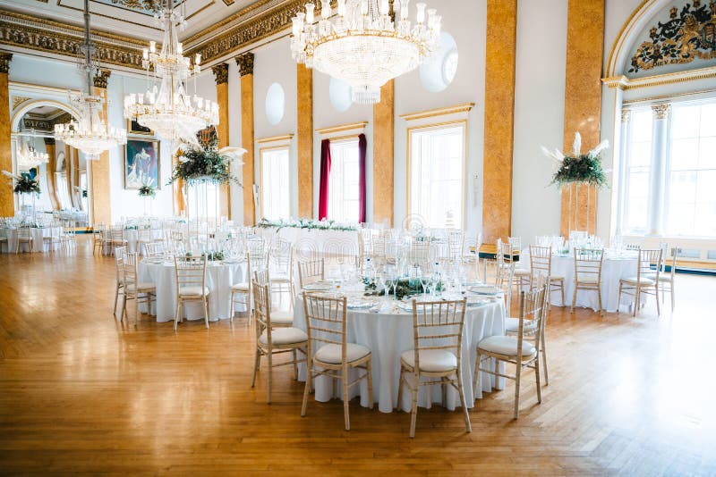Wedding Hall with Decorations Editorial Stock Image - Image of luxury ...