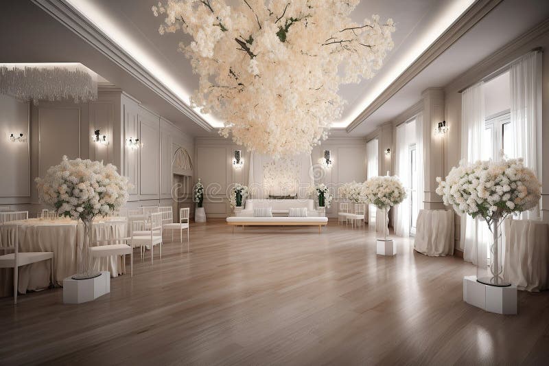 Wedding Hall Interior Created by Generative AI Stock Illustration ...
