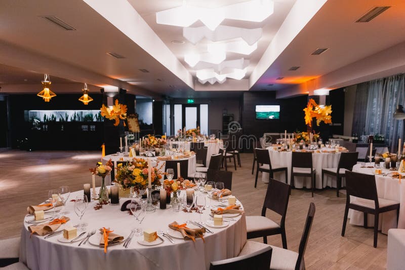 Wedding Hall Rustic Banquet Stock Photo - Image of interior, dinner ...