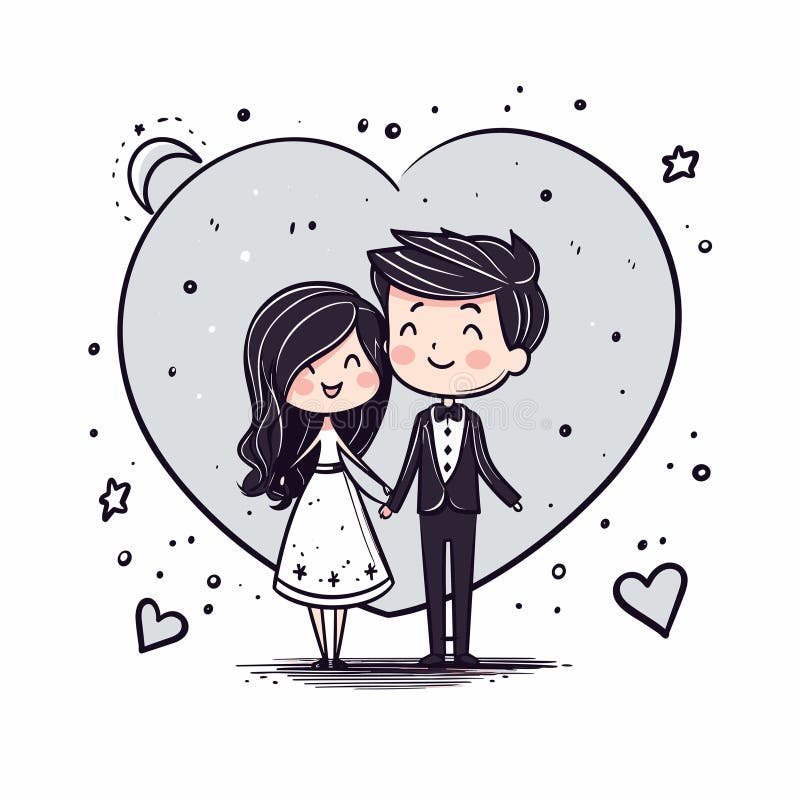 Wedding Hand-drawn Comic Illustration. Wedding. Vector Doodle Style ...