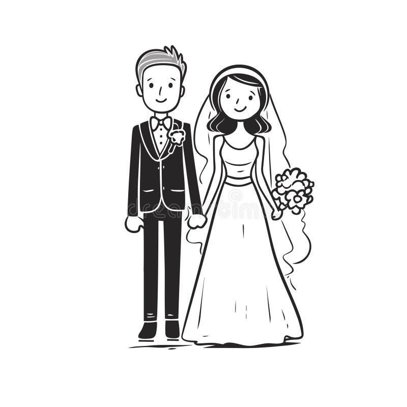 Wedding Hand-drawn Comic Illustration. Wedding. Vector Doodle Style ...
