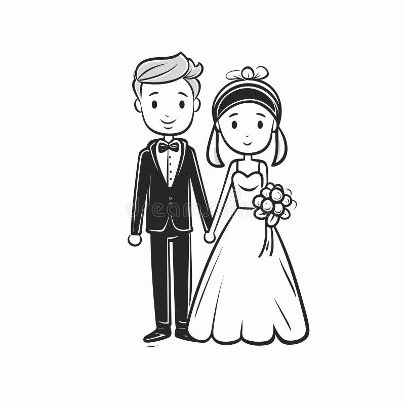 Wedding Hand-drawn Comic Illustration. Wedding. Vector Doodle Style ...