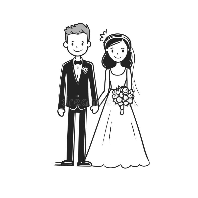 Wedding Hand-drawn Comic Illustration. Wedding. Vector Doodle Style ...