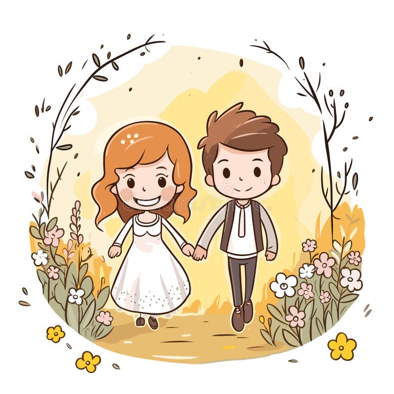 Wedding Hand-drawn Comic Illustration. Wedding. Vector Doodle Style ...