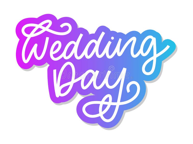 Wedding Hand Lettering Sign Calligraphy Text Brush Slogan Stock ...