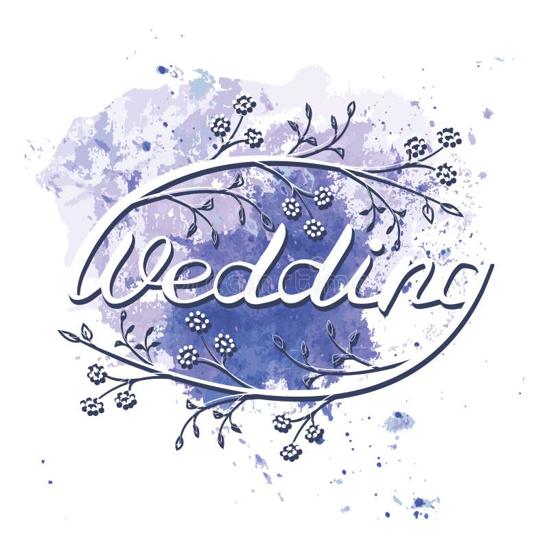 WEDDING HAND LETTERING. Vector Illustration. Wedding Invitation Stock ...