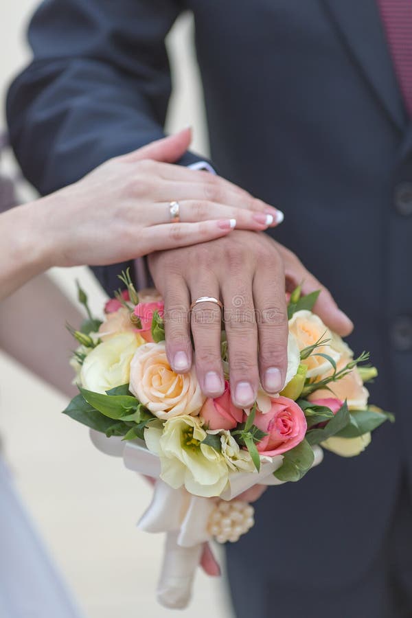 Wedding hands stock photo. Image of floral, person, bride - 38755288