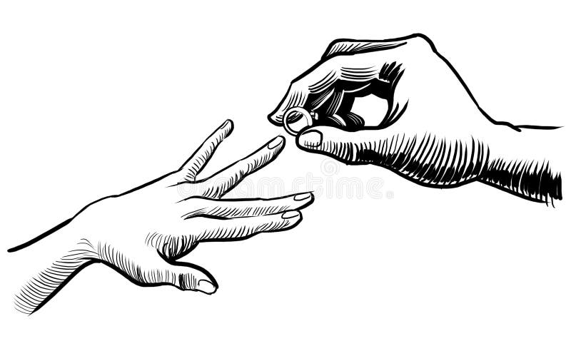 Wedding hands stock illustration. Illustration of hand - 301165754