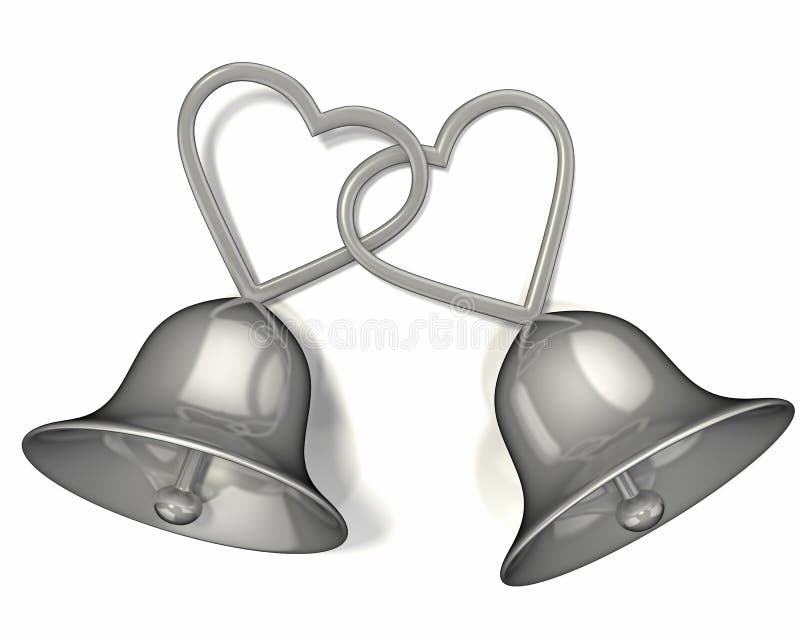 Wedding heart bells stock illustration. Illustration of love - 10406783