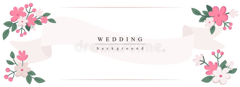 Wedding Horizontal Web Banner. Vector Illustration for Header Website ...