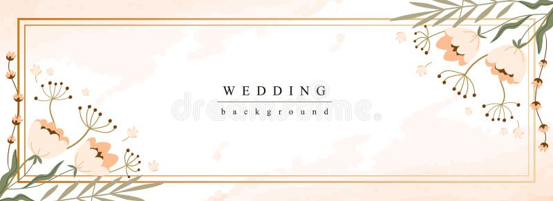 Wedding Horizontal Web Banner. Vector Illustration for Header Website ...