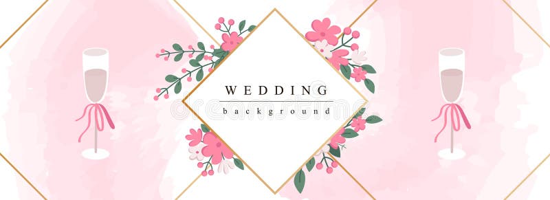 Wedding Horizontal Web Banner. Vector Illustration for Header Website ...