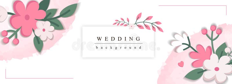 Wedding Horizontal Web Banner. Vector Illustration for Header Website ...