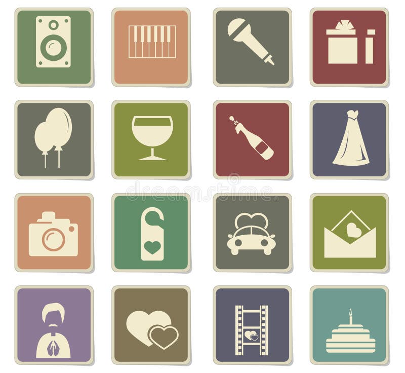 Wedding icon set stock illustration. Illustration of gift - 89866709