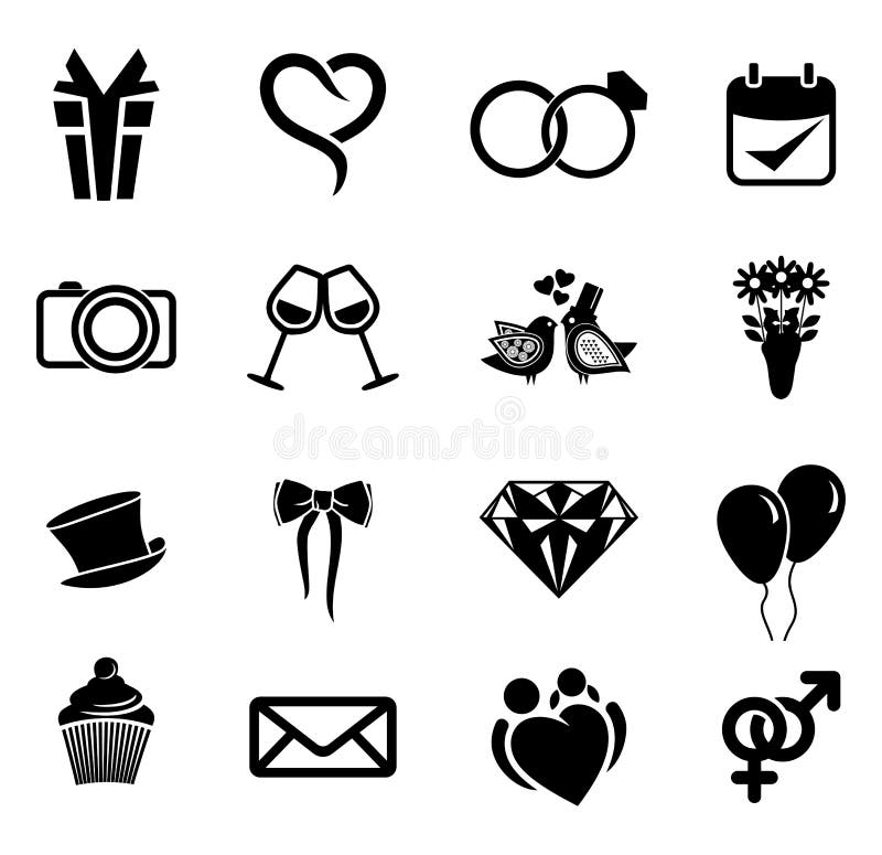 Wedding icon set stock vector. Illustration of pink, icon - 35263345