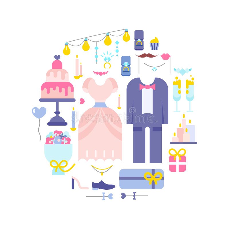 Wedding icon set stock vector. Illustration of couple - 79955014