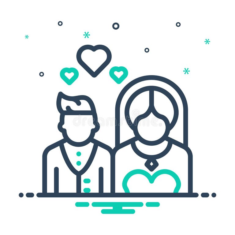 Mix Icon for Wedding, Splice and Bride Stock Illustration ...