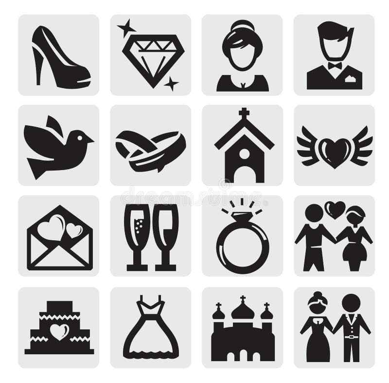 Wedding icons stock vector. Illustration of diamond, drink - 26923675
