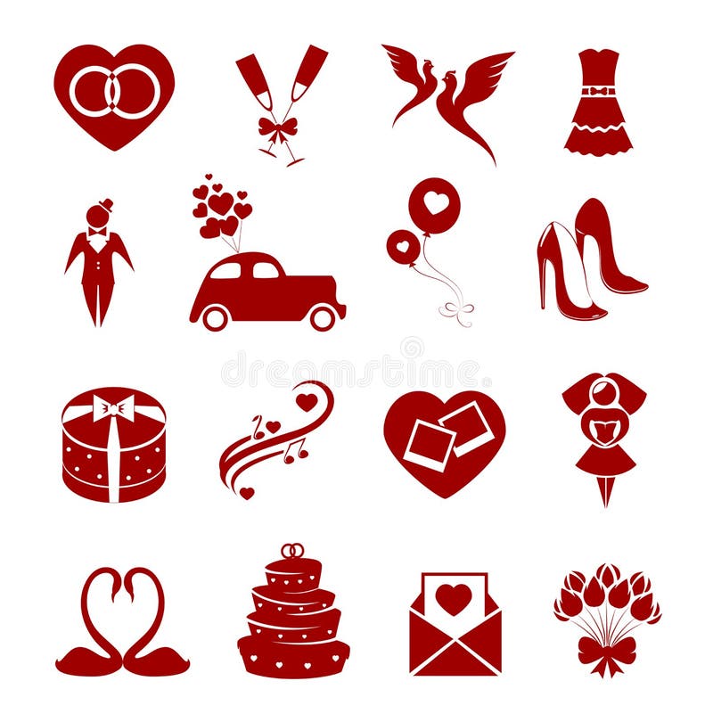 Wedding Icon Set stock illustration. Illustration of couple - 11042851