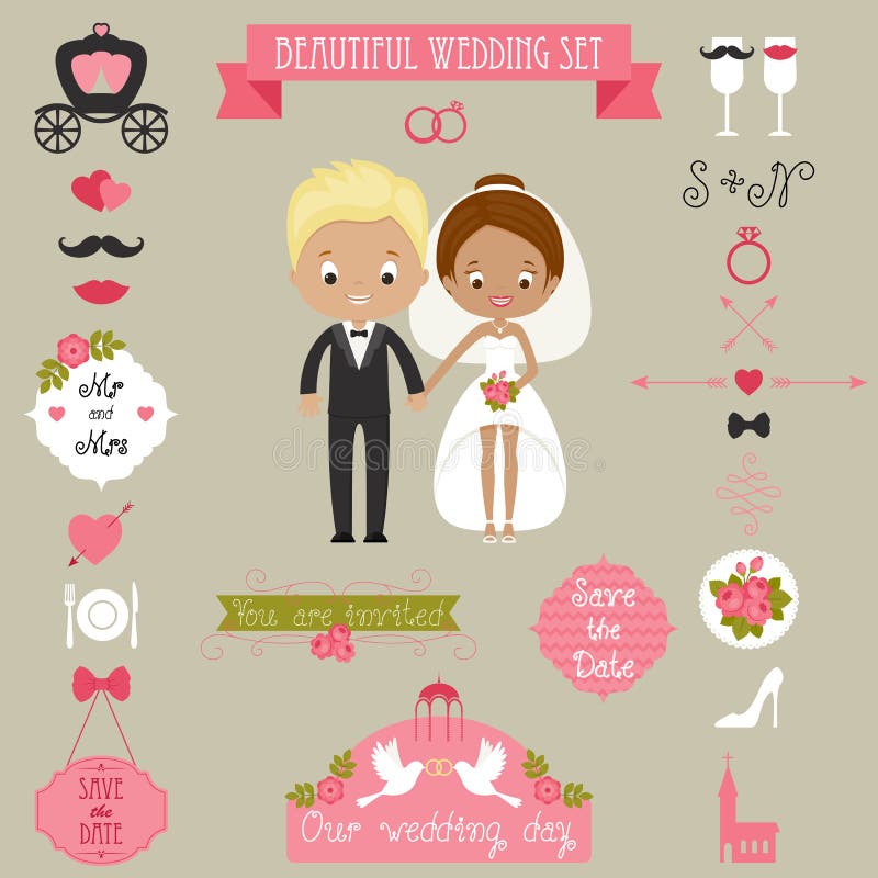 Wedding icons set stock vector. Illustration of groom - 49169018