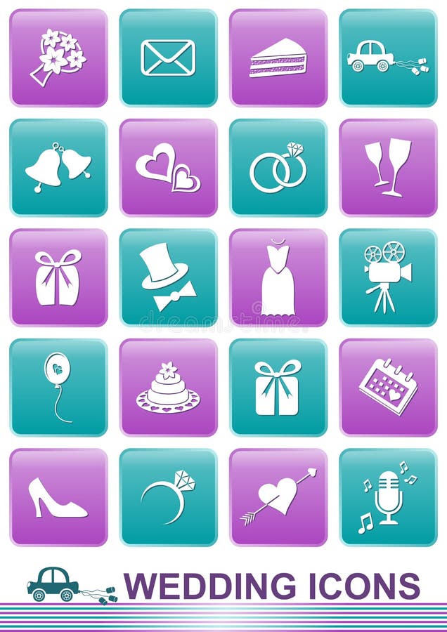 Wedding icons stock vector. Illustration of design, dress - 34319169