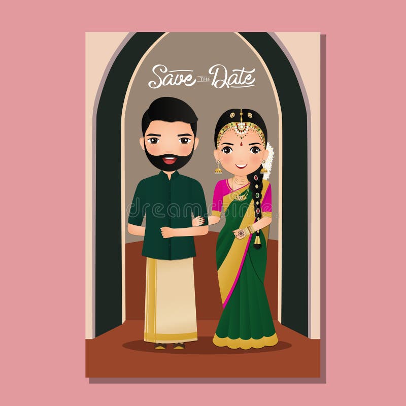 Indian Bride Groom Cartoon Stock Illustrations – 260 Indian Bride Groom ...
