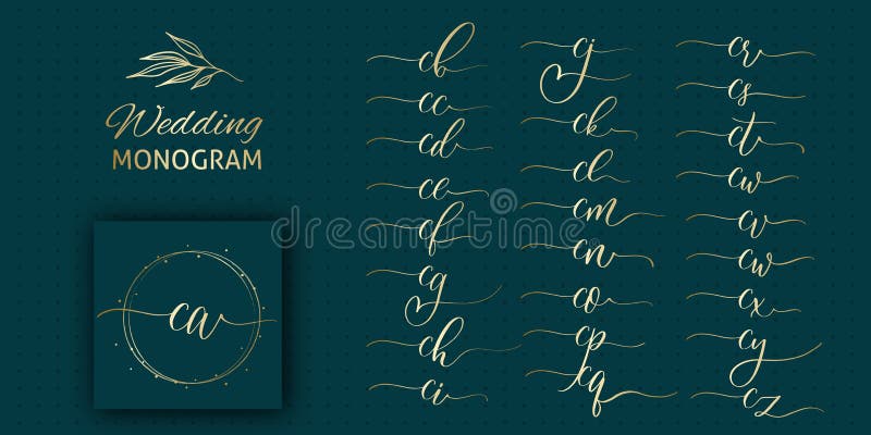 Letter Ca Wedding Monogram Logo Stock Illustrations – 313 Letter Ca ...