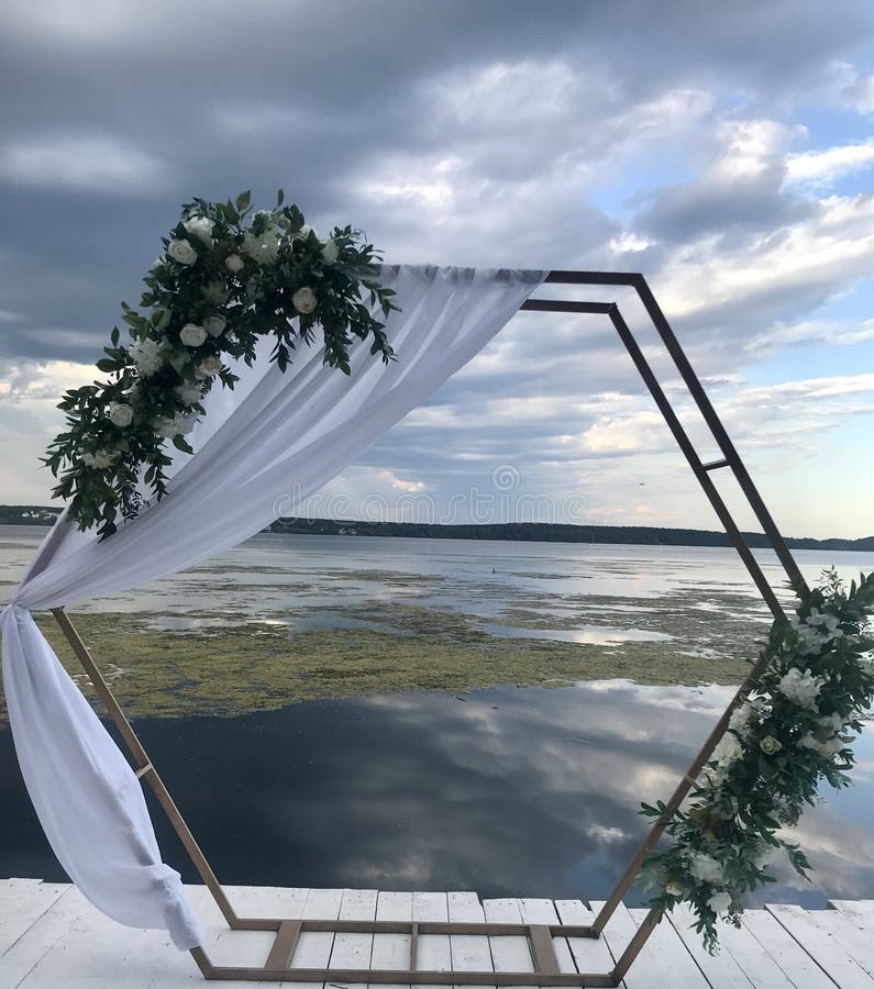 Wedding Installation for the Wedding Ceremony Stock Photo - Image of ...