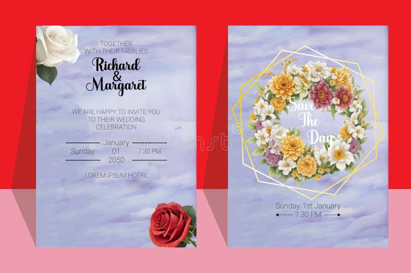 Wedding Invetation Card Vector Design Stock Vector - Illustration of ...