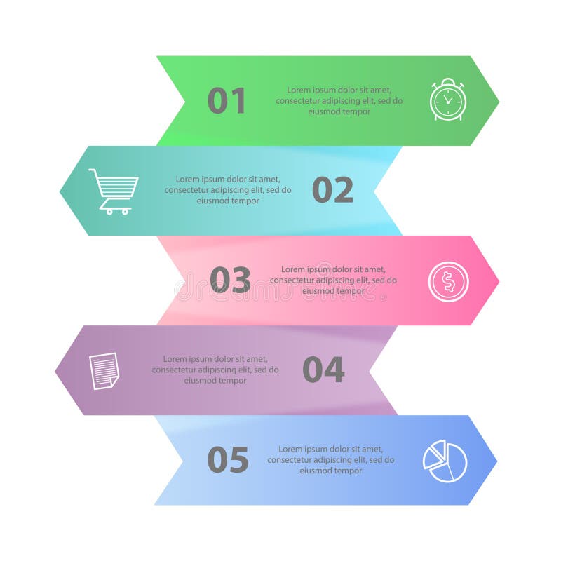 Ribbon Round Options Business for Infographics Elements. Stock Vector ...