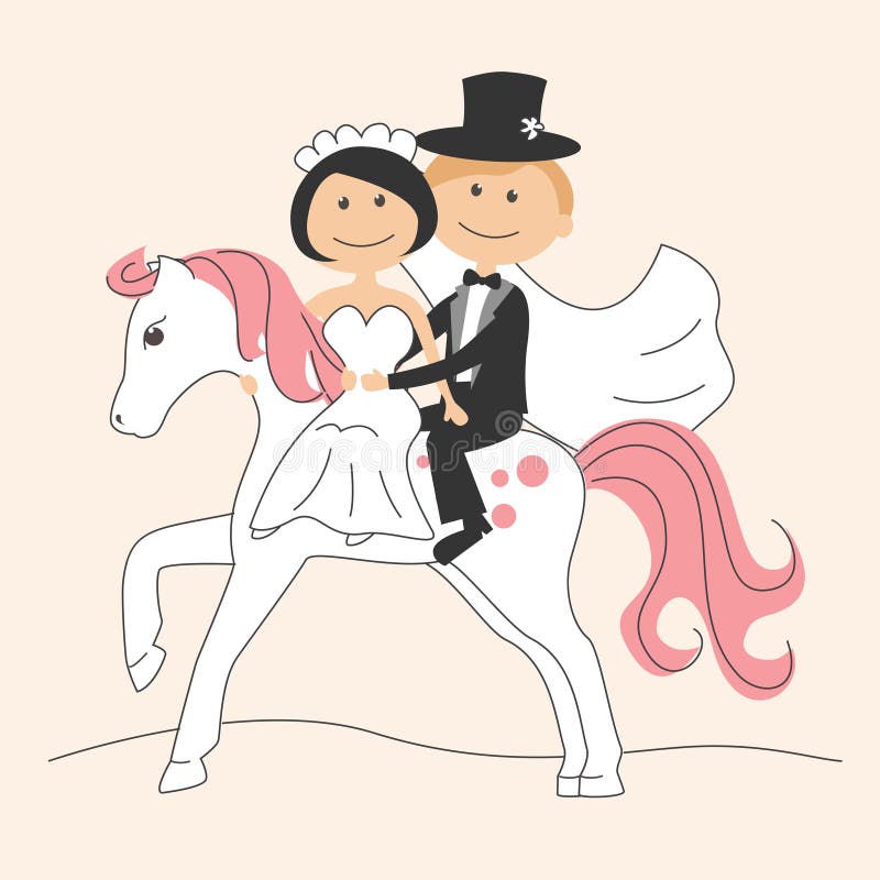 Wedding Couple Stickman Bride and Groom Stock Vector - Illustration of ...