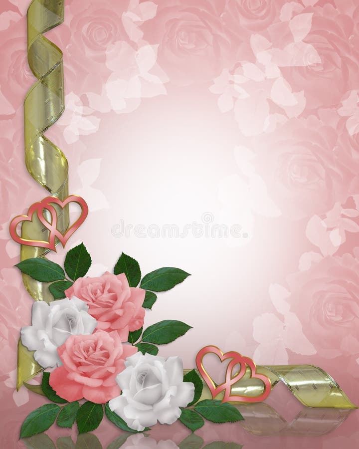 Wedding Invitation Border Pink Roses Stock Illustrations – 16,625 ...