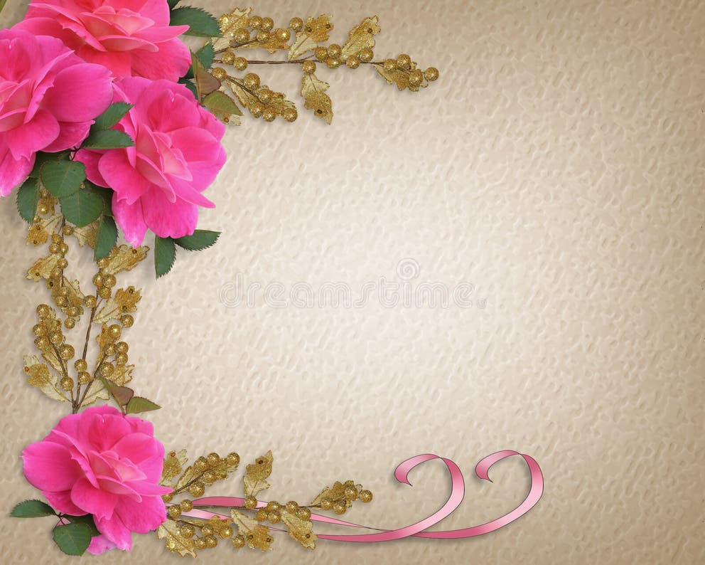 Pink Roses Border Invitation Stock Illustrations – 8,692 Pink Roses ...