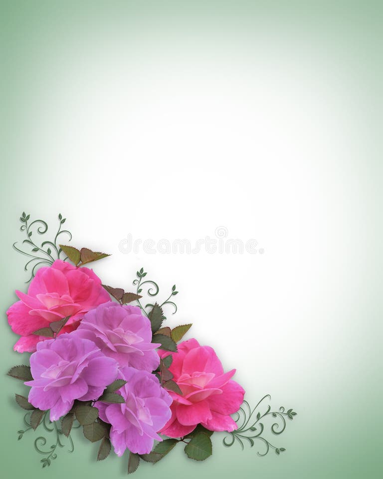 Pink Roses Border Invitation Stock Illustrations – 17,795 Pink Roses ...