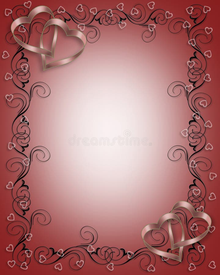 Wedding Invitation Border Red Stock Illustration - Illustration of ...