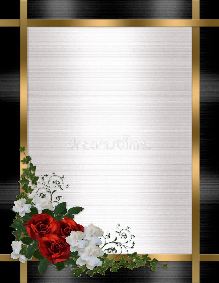 Wedding Invitation Border Red Roses Stock Illustrations – 6,634 Wedding ...