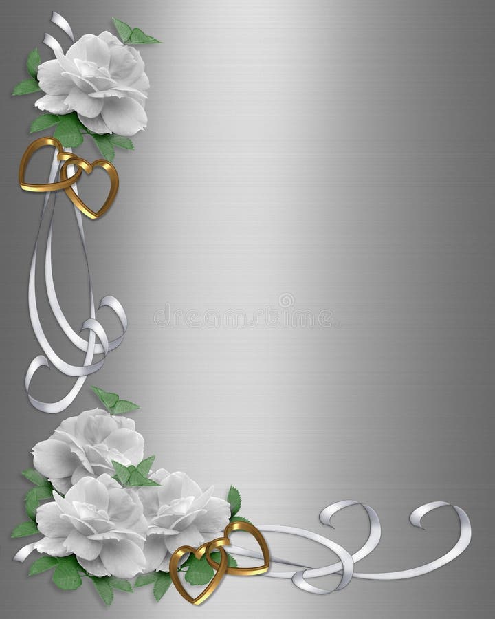 Wedding Invitation Elegant Silver Borders Glitter Wedding Invitation,