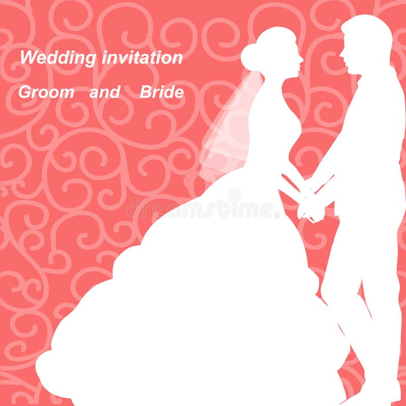 Wedding Invitation with the Bride and Groom. Stock Vector ...